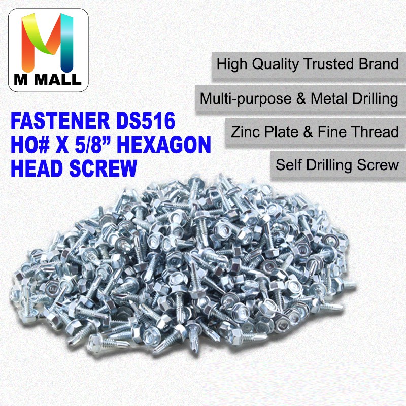 M MALL MK FASTENER DS516 HO10# x5/8INCH HEXAGON HEAD SCREW SELF DRILL ...