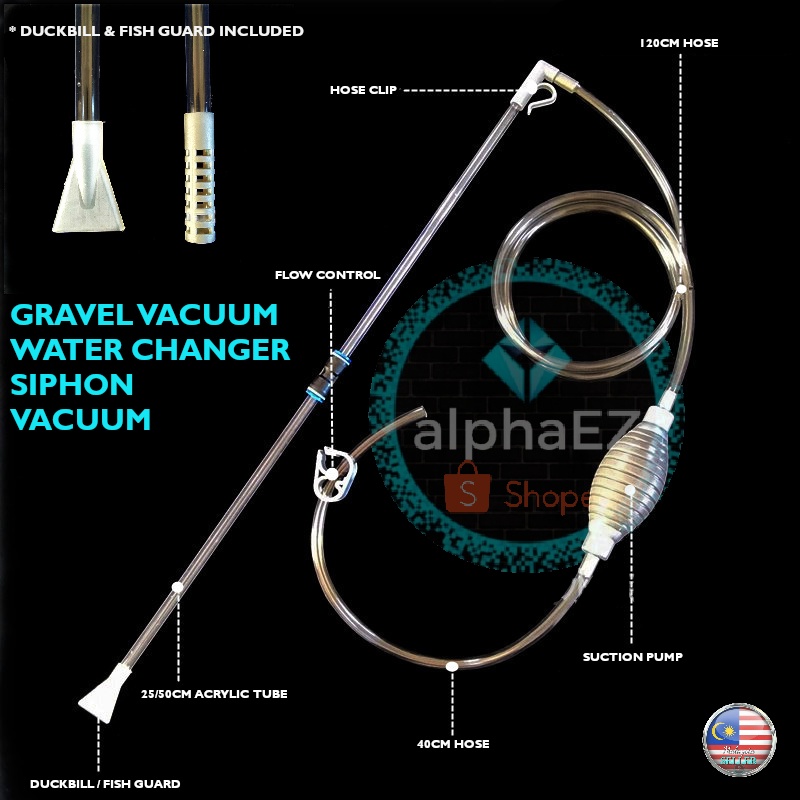 🇲🇾 Aquarium Mini Siphon Gravel Vacuum Cleaner with Hand Pump Water ...