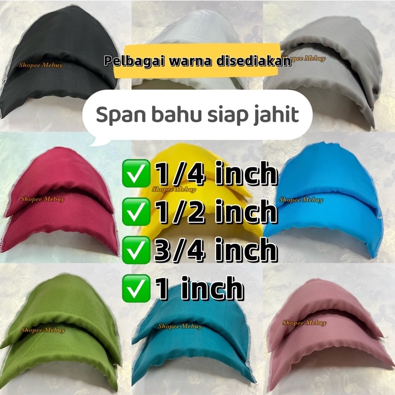 🇲🇾Span bahu siap jahit/siap potong | [sepasang] | [1/4”,1/2”,3/4”,1 ...