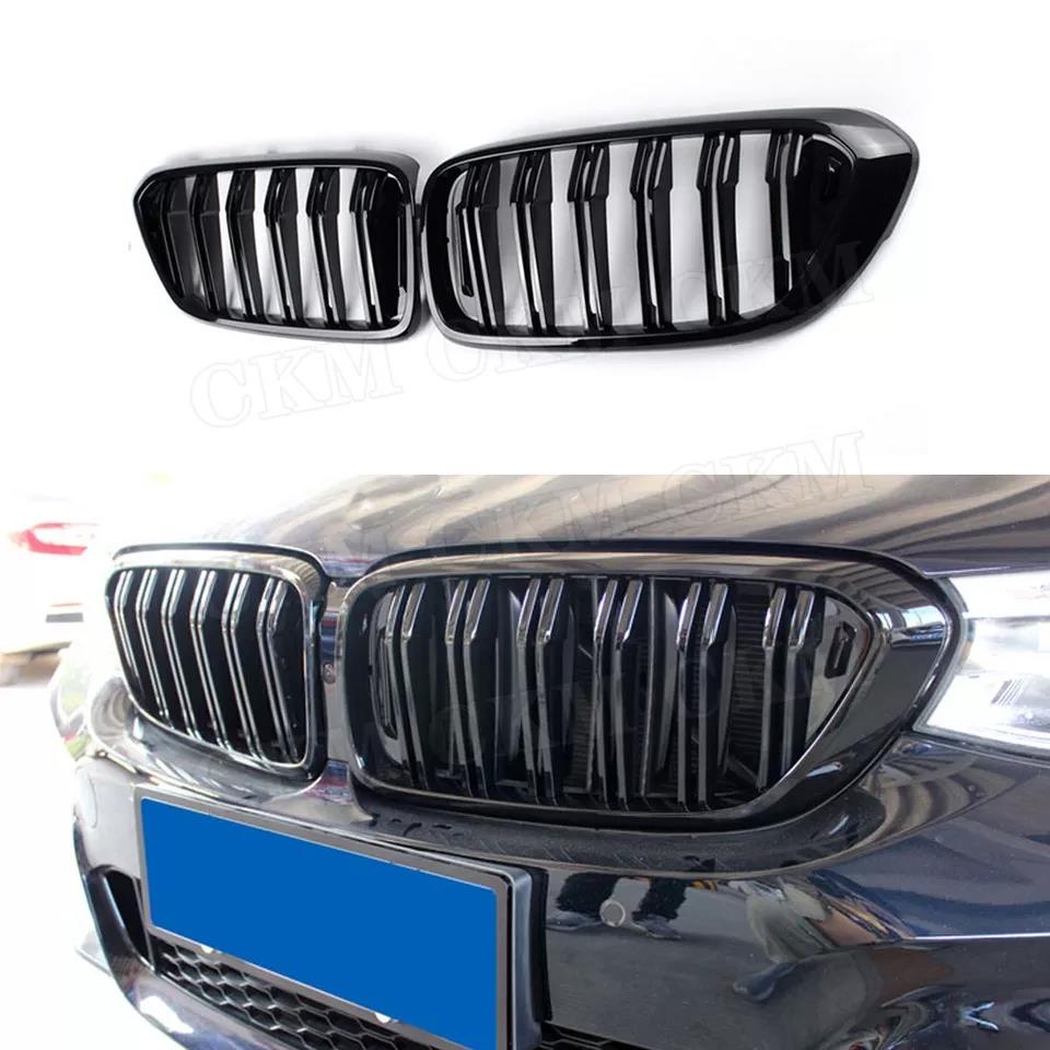 ABS Gloss Black Front Bumper Grill Kidney Double Slat Grille Mesh For ...