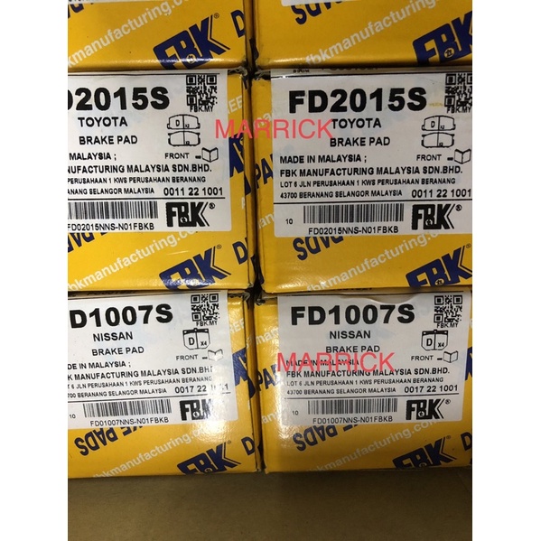 Toyota Corolla KE70 brake pad front FBK | Shopee Malaysia