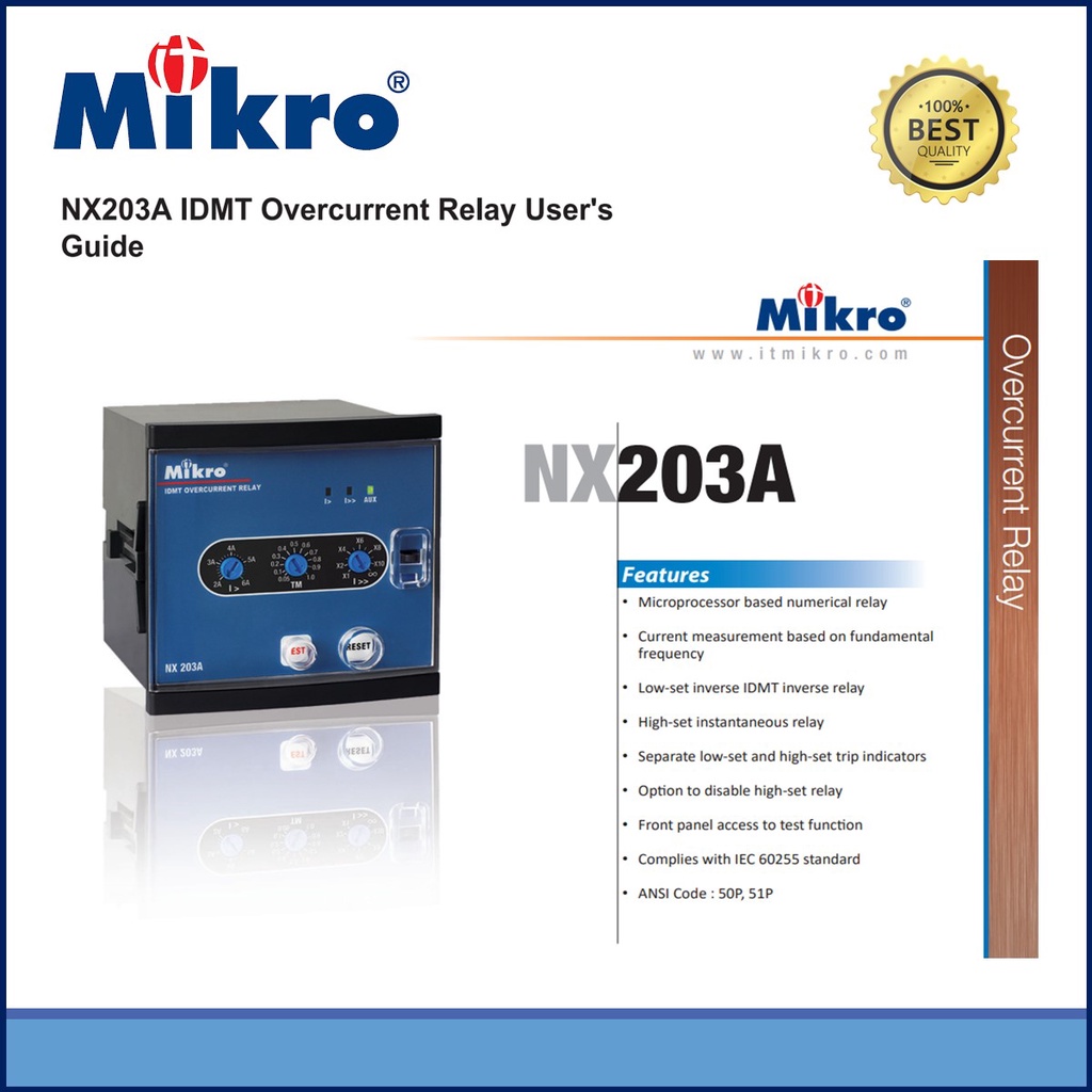 MIKRO IDMT OVERCURRENT RELAY 240VAC NX203-240A/RX233-230A | Shopee Malaysia