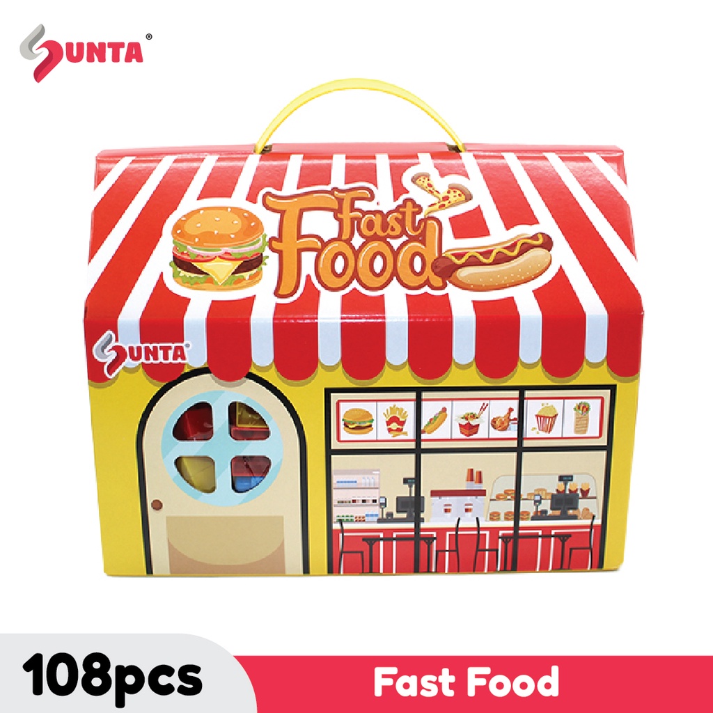SUNTA Fast Food Series Basic Building Blocks in Colour Box (108pcs ...