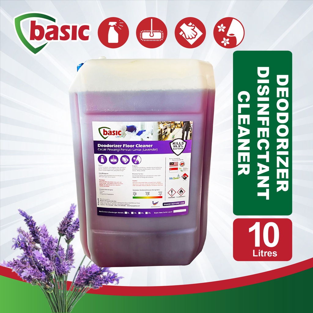KA-MART BASIC FLOOR CLEANER & DEODORIZER LAVENDER 10L DISINFECTANT FLOOR DETERGENT CLEANER ...