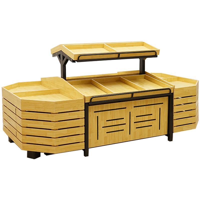 Supermarket fruit shelf shelf steel wooden vegetable shelf fruit store ...