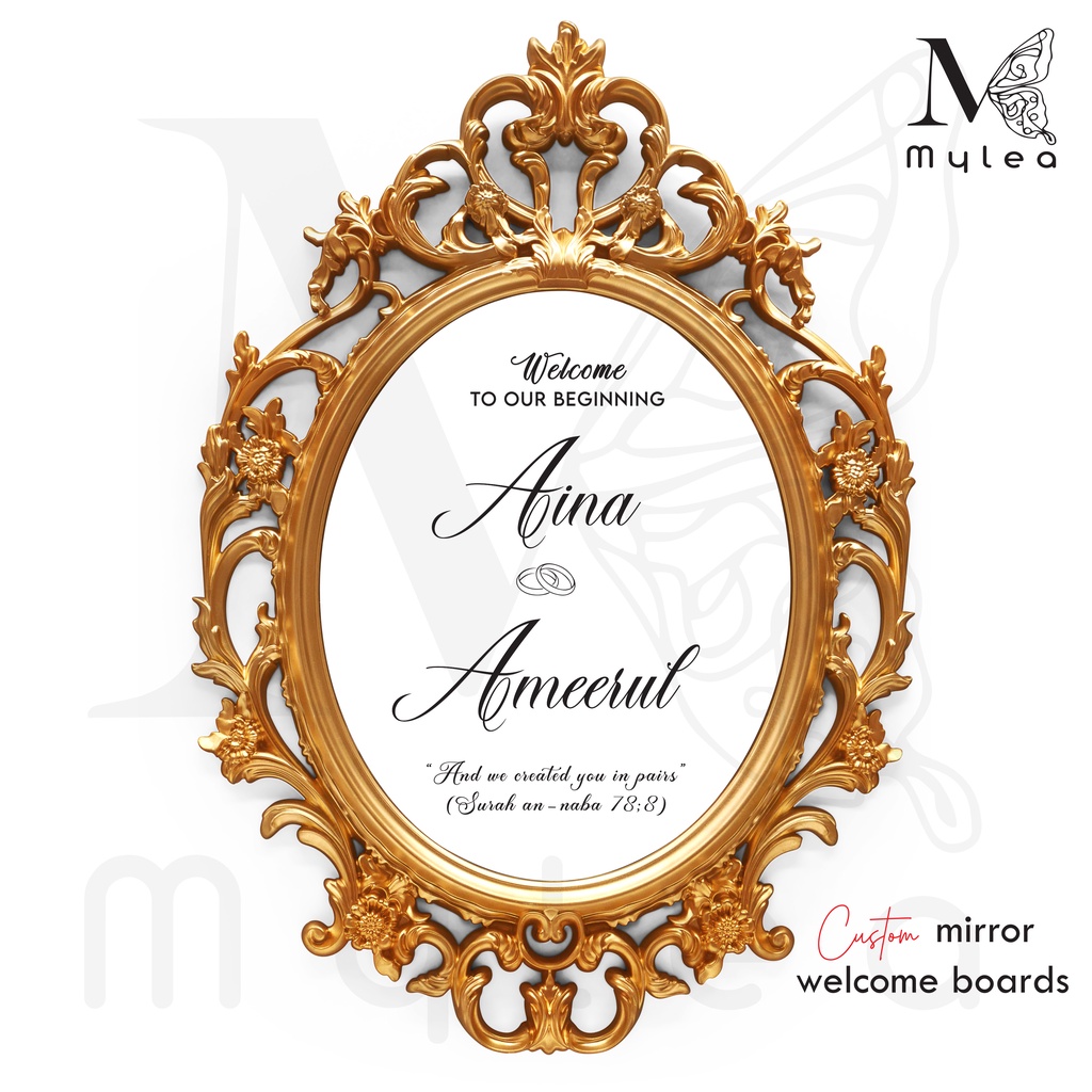 CUSTOM STICKER WELCOME BOARD/ MIRROR STICKER / STICKER CERMIN | Shopee ...