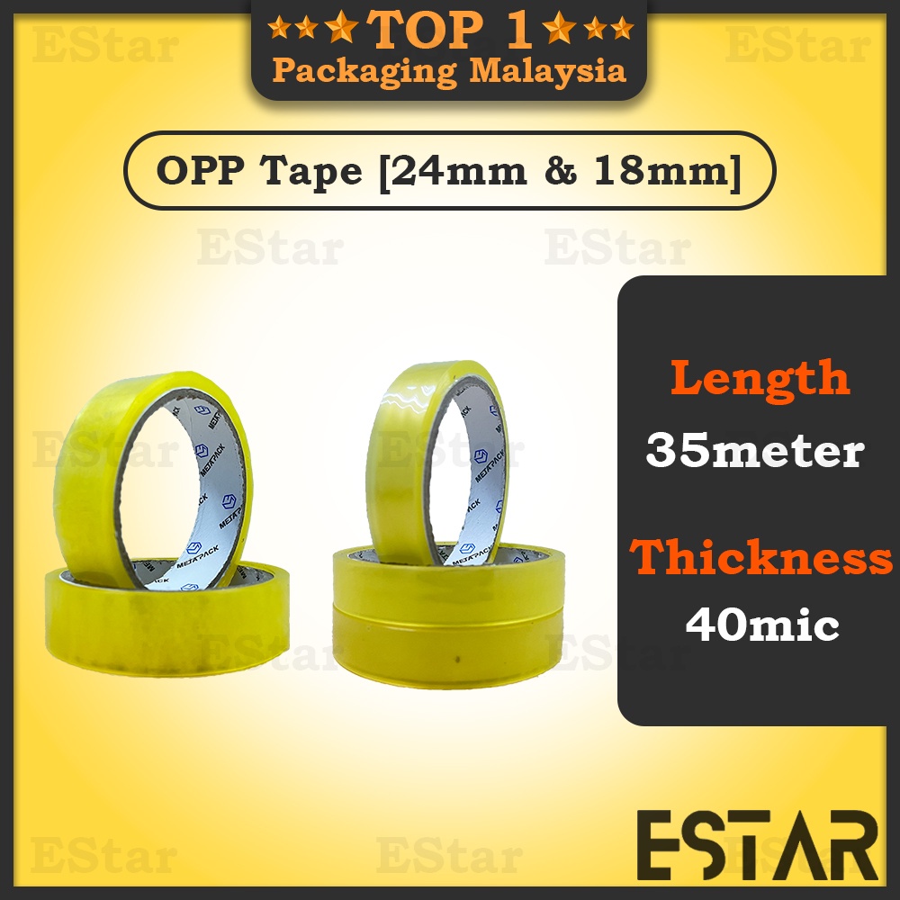 24mm 18mm High Quality Opp Tape Brown Tape Fragile Tape 35m School ...