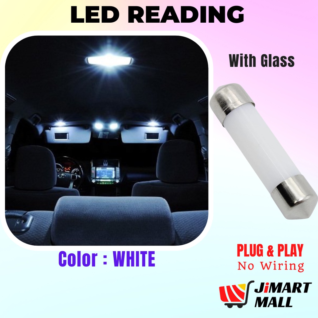 12V LED GLASS READING LIGHT WHITE Car Interior Dome Light Indoor Boot ...