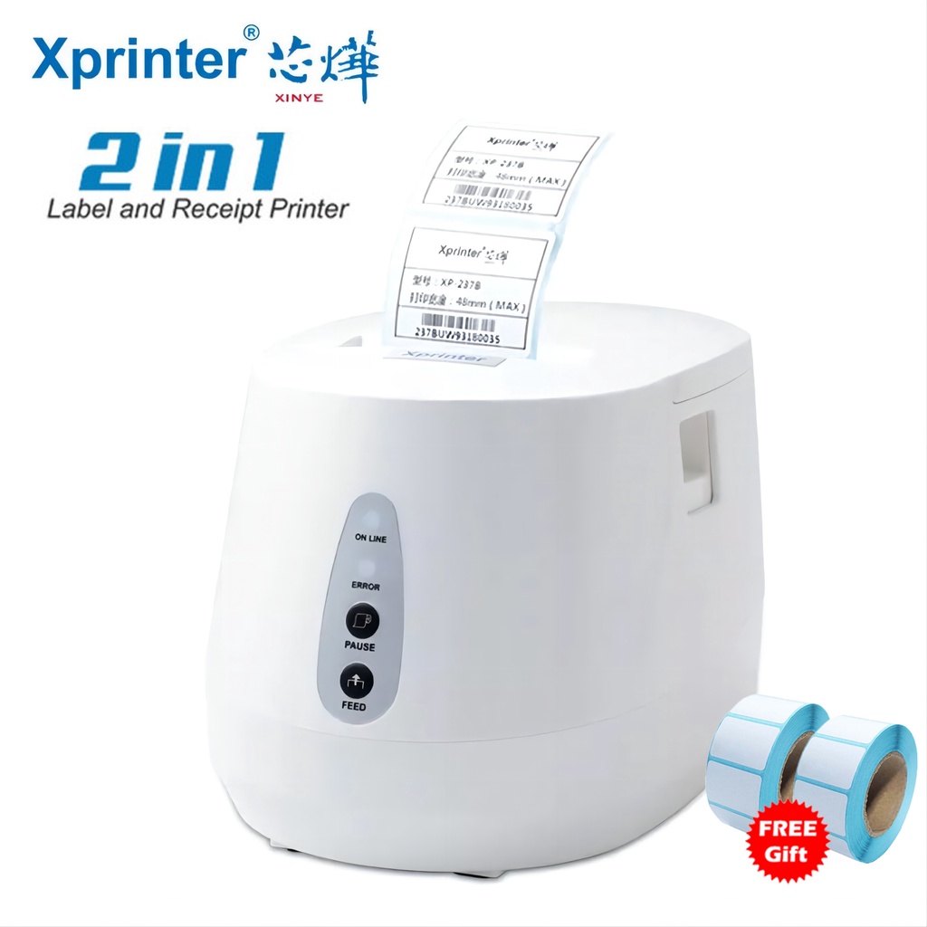 Xprinter XP-237B Thermal Receipt and Label Printer Bluetooth USB ...