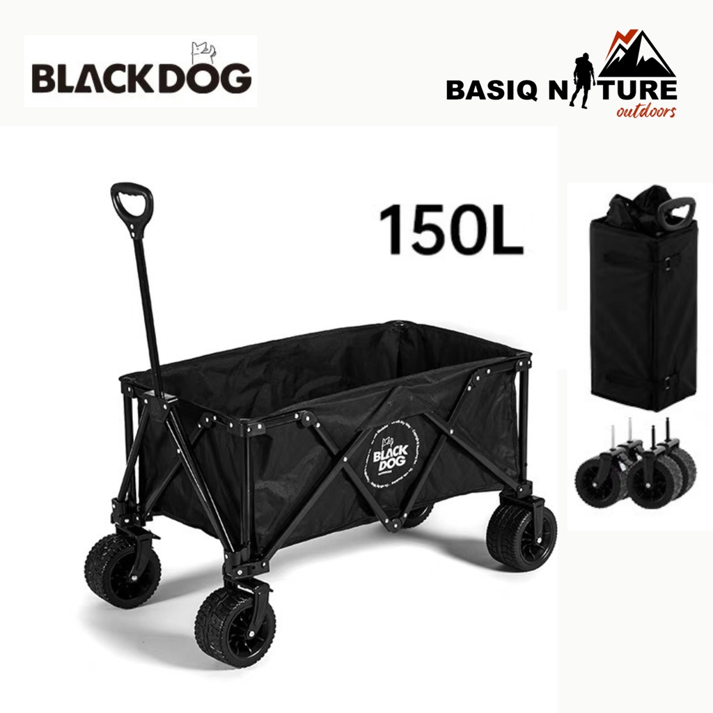 BasiqNature Blackdog Wagon Folding Push-Pull Trolley Bearing 120kg ...