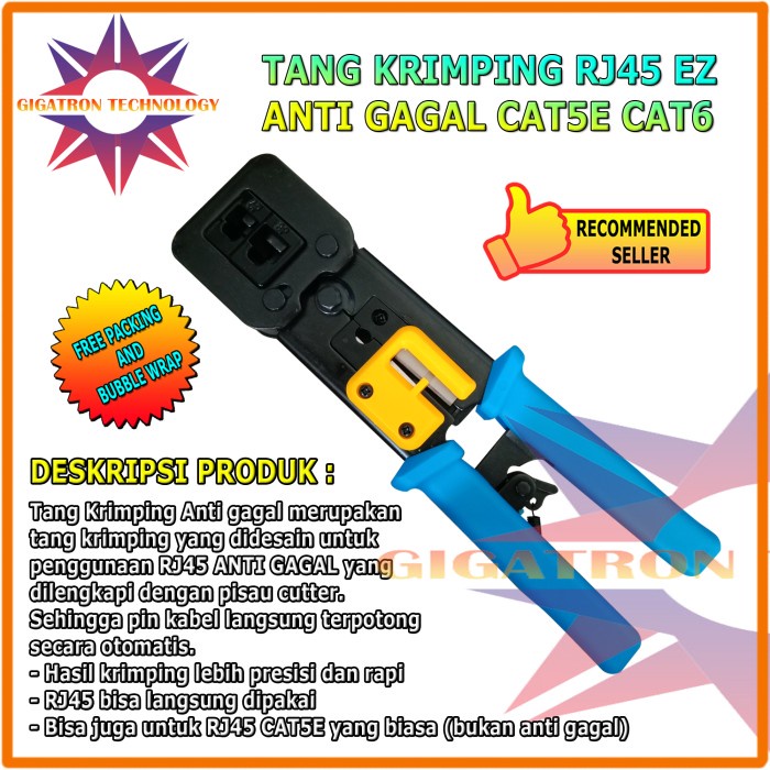 Rj45 EZ ANTI Failed CAT5E CAT6 CRIMPING TOOL LAN RJ45 | Shopee Malaysia