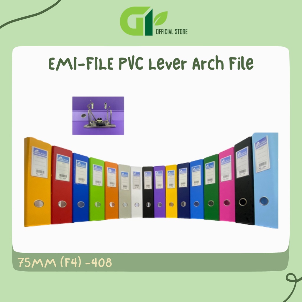 [GY Office] EMI-FILE PVC Lever Hard Cover Arch File - 75MM (F4) -408 ...