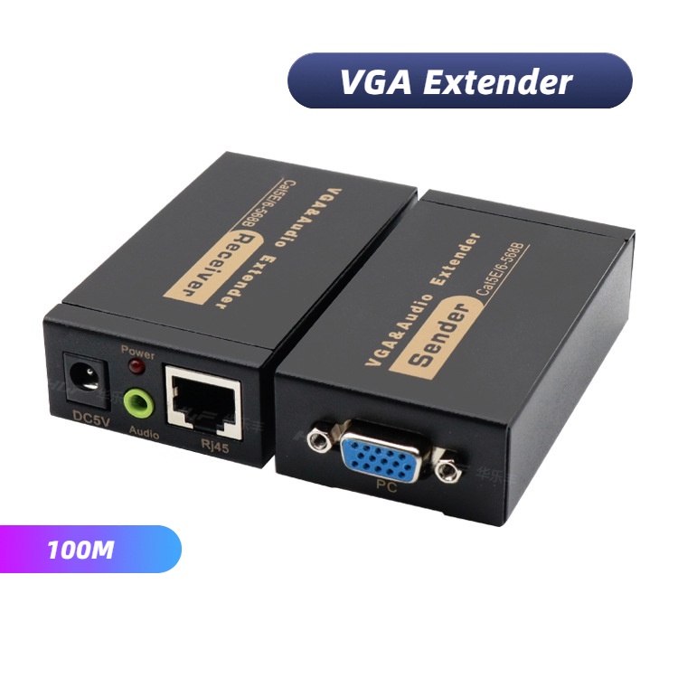 VGA extender with audio over cat5/6 cable up to 100M VGA to RJ45 ...