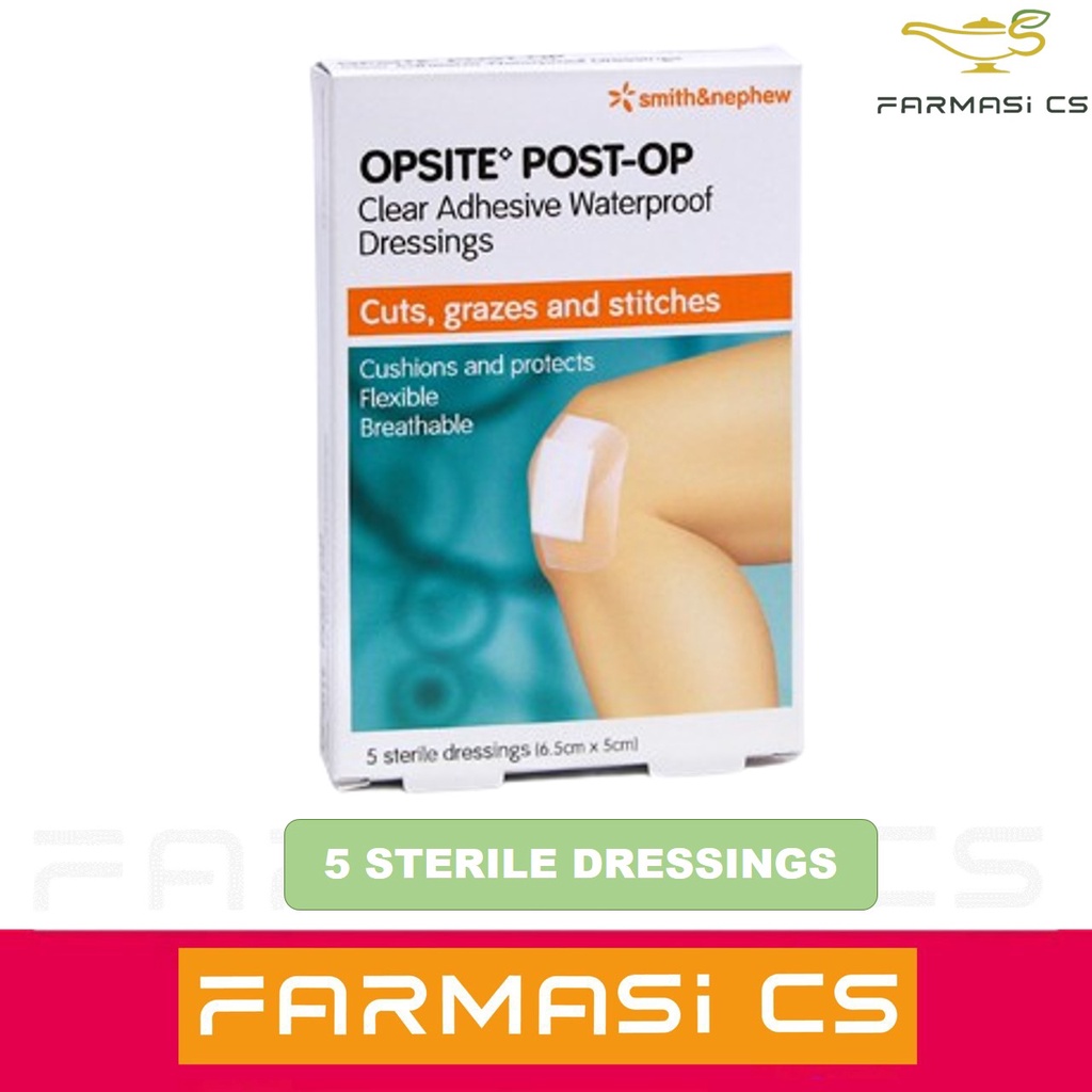 Smith & Nephew Opsite Post-Op Waterproof Dressings 5 sterile pads (6.5 ...