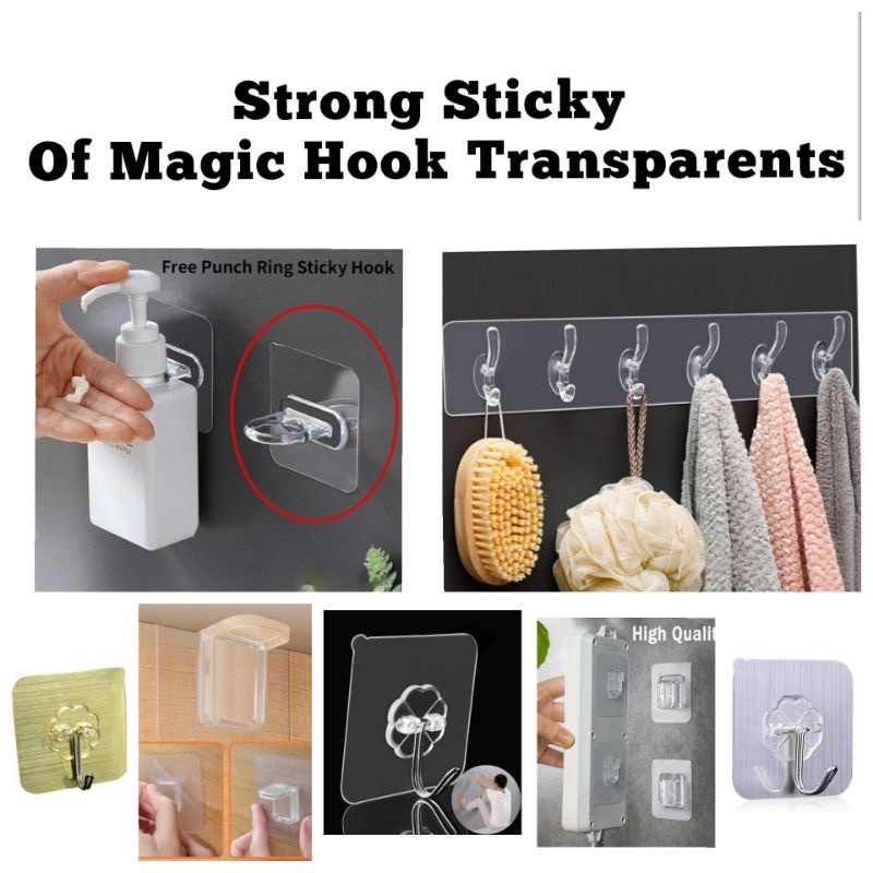 🔥Local Ready Stock 🔥 1pc Reusable Wall Hooks Strong Adhesive Magic Hook ...