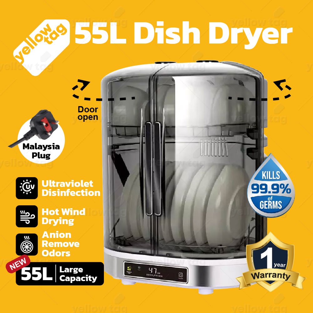 55L 3in1 UV Sterilizer Dish Dryer (Dry Plates + Sterilize + Odorless ...