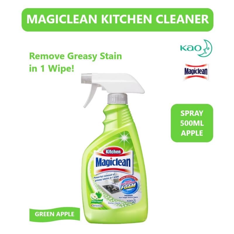 KAO Magiclean Kitchen Trigger Cleaner Spray 500ml Refill Lime / Apple Powerful Removal of Greasy ...