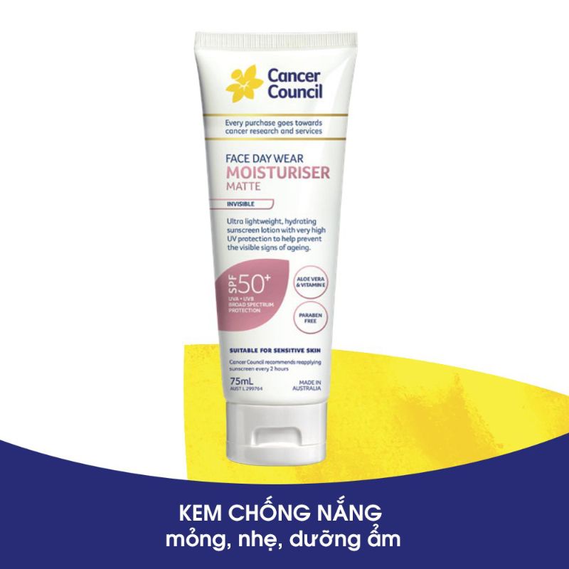 Cancer Council Face Day Wear Sunscreen SPF 50+ /PA++ 75ml (Face Line) | Shopee Malaysia