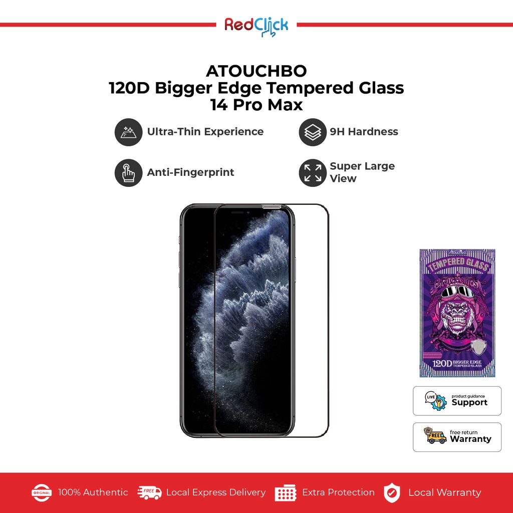 Atouchbo 120D Bigger Edge Anti Dust Tempered Glass For A. Phone 14 ...