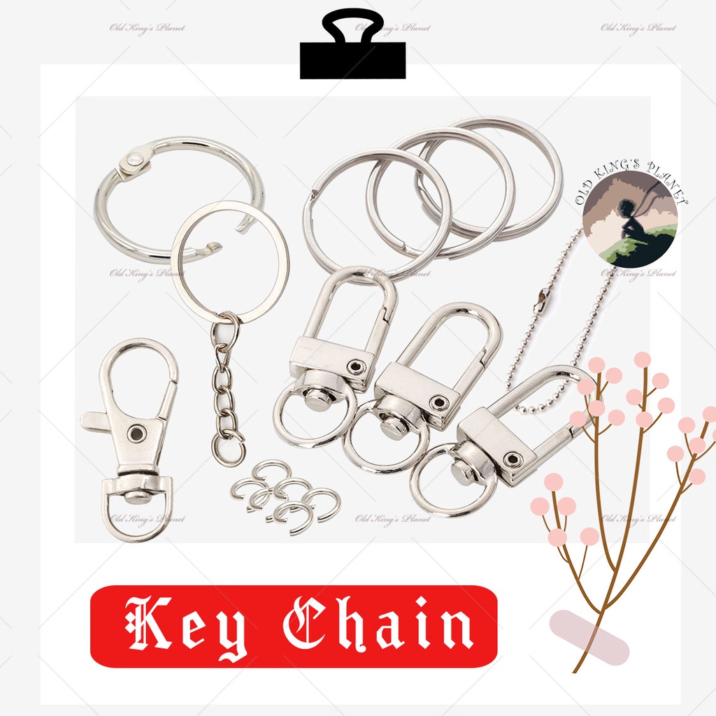 Keychain swivel clip Lobster Clasp jump ring Keyring Metal Card Ring ...
