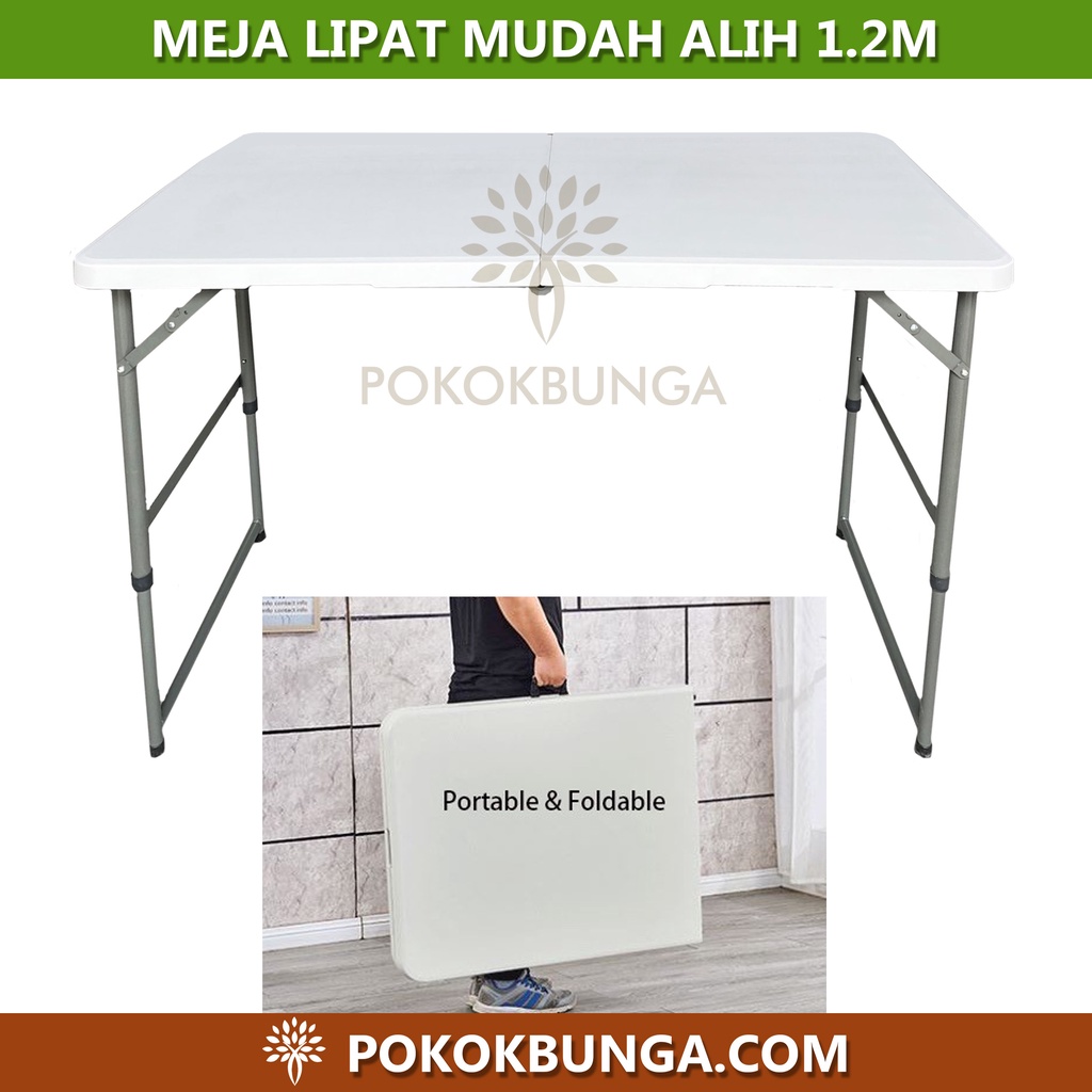 4 kaki 4 feet 120cm Meja camping Meja Lipat Mudah Alih Meja Banquet ...
