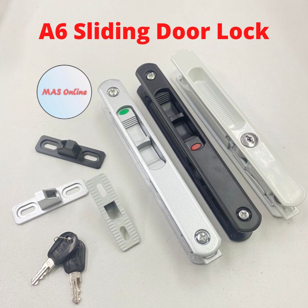 A6 Aluminium Sliding Door Lockset with Key A6 25mm Kunci Pintu Sliding ...