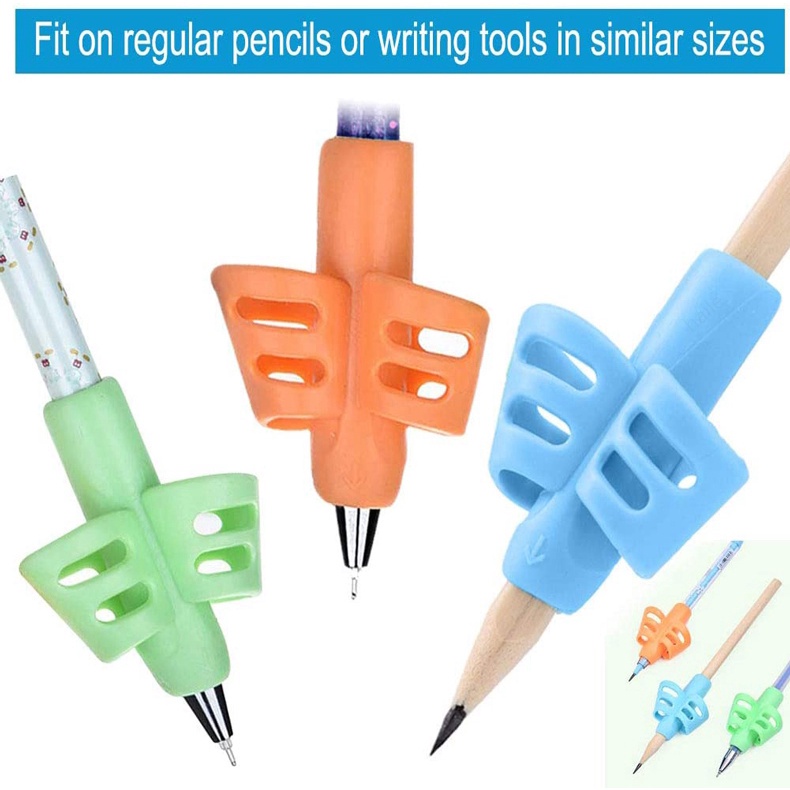 Pencil Grip Two Finger Silicone Learning Writing Tool Writing Pen ...