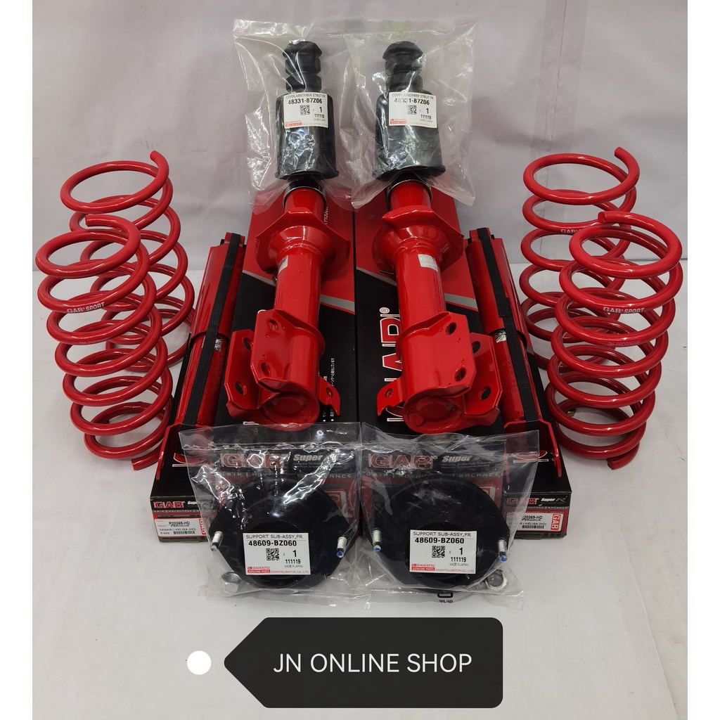 GAB Super R Absorber Heavy Duty Front & Rear+Sport Spring+Abs Mtg+Abs ...