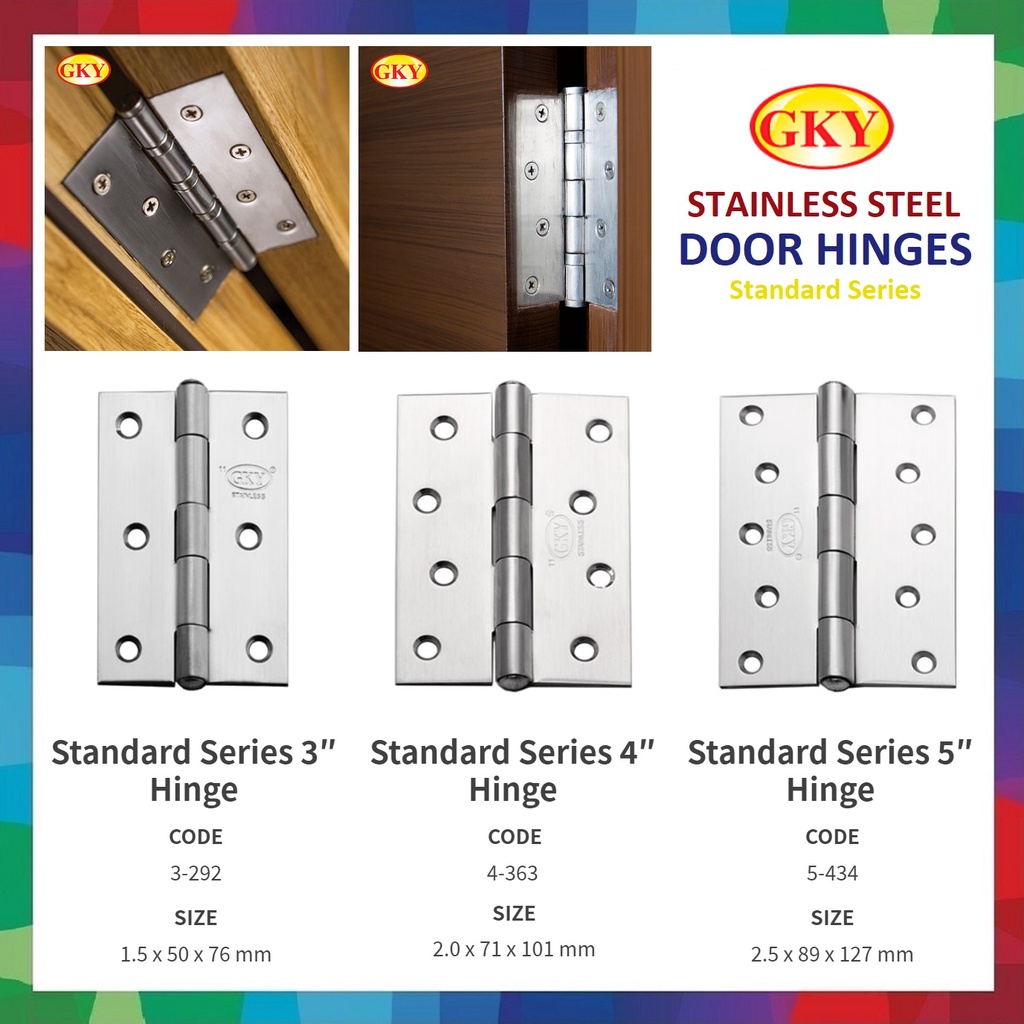 GKY 3'' 4" 5'' Stainless Steel Door Hinges / 304 stainless steel Hinge ...