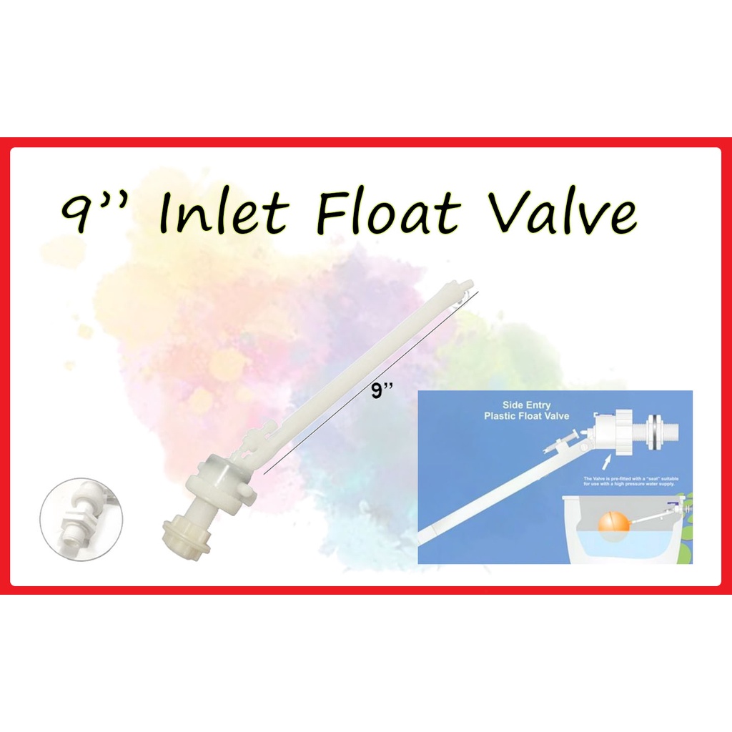 9" Float Valve Toilet Cistern Plastic Side inlet Float Valve Inlet ...