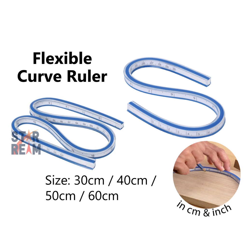 Highly Flexible Bendable Curve Ruler 30/40/50/60cm Pembaris Lembut for ...
