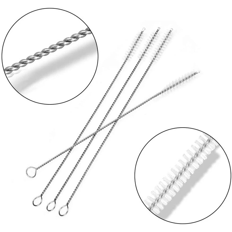 Stainless steel straw brush/cleaning brush Bristle Kit Tube Bottle ...