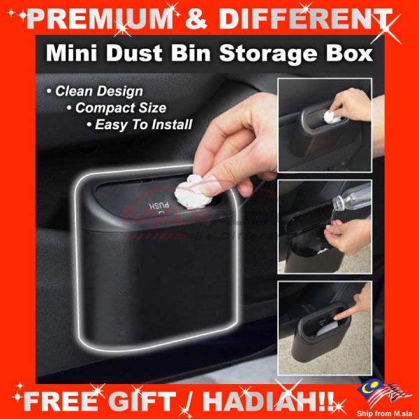 Universal Car Dustbin Mini Garbage Trash Dust Bin Can Universal Hanging ...