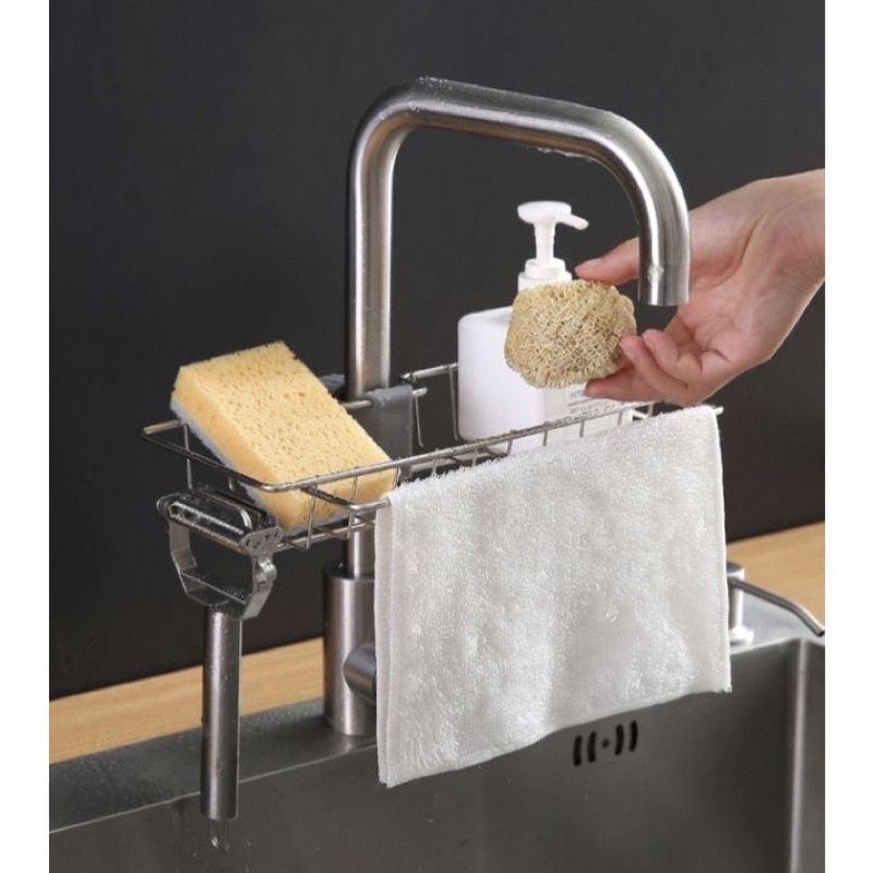 🔥Ready Stock🔥Kitchen Faucet Stainless Steel Storage Rack Sink Dishcloth ...