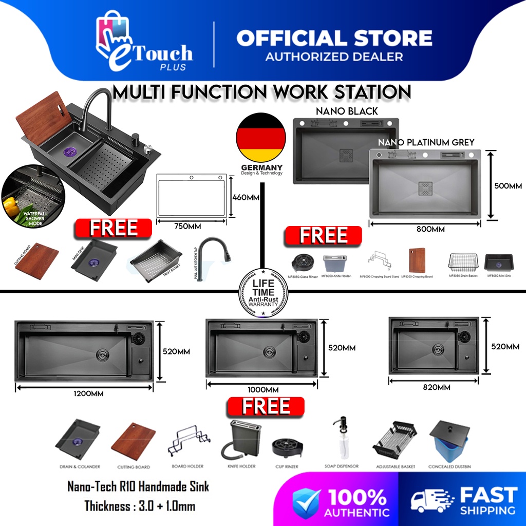 [Free Ship] 3MM Nano Technology Multi Function Work Station Stainless ...