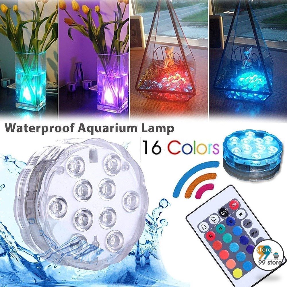 HOT Waterproof Swimming Pool Light with Remote Control,10 LED ...
