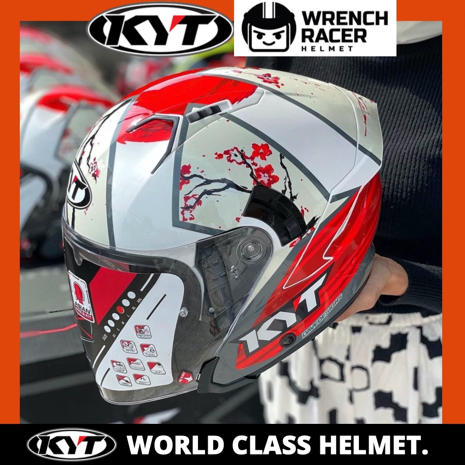Helmet KYT NFJ Xavi Sakura / KYT NJF Helmet / KYT Helmet | Shopee Malaysia