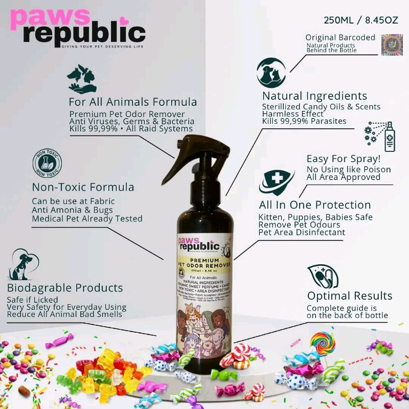 Paws Republic - Premium Pet Odor Remover Spray For Pet Urine Odor ...