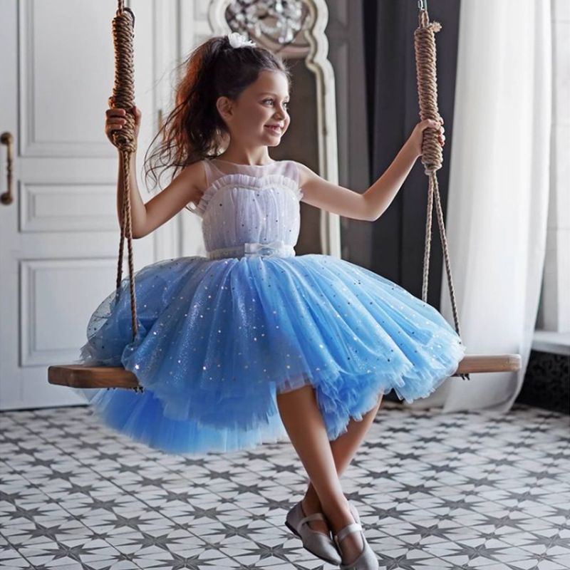 🇲🇾 KL READY STOCK Puffy Princess Dresses Kids Girl Tulle Dress Ball Gown Birthday Party Wedding ...