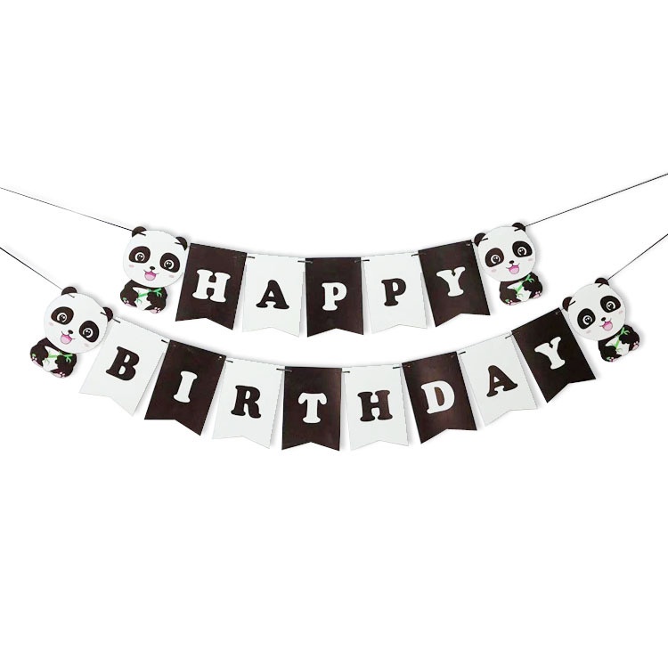 Ready Stock Panda flag 12x17cm Happy birthday banner | Shopee Malaysia