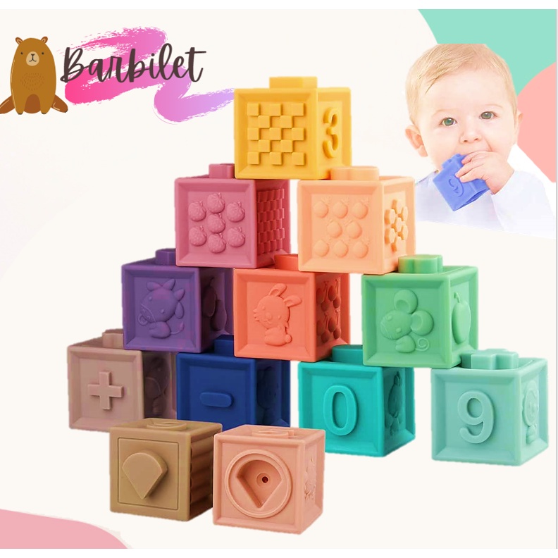 Soft Building Blocks Toddlers Babies Montessori Educational Sensory ...