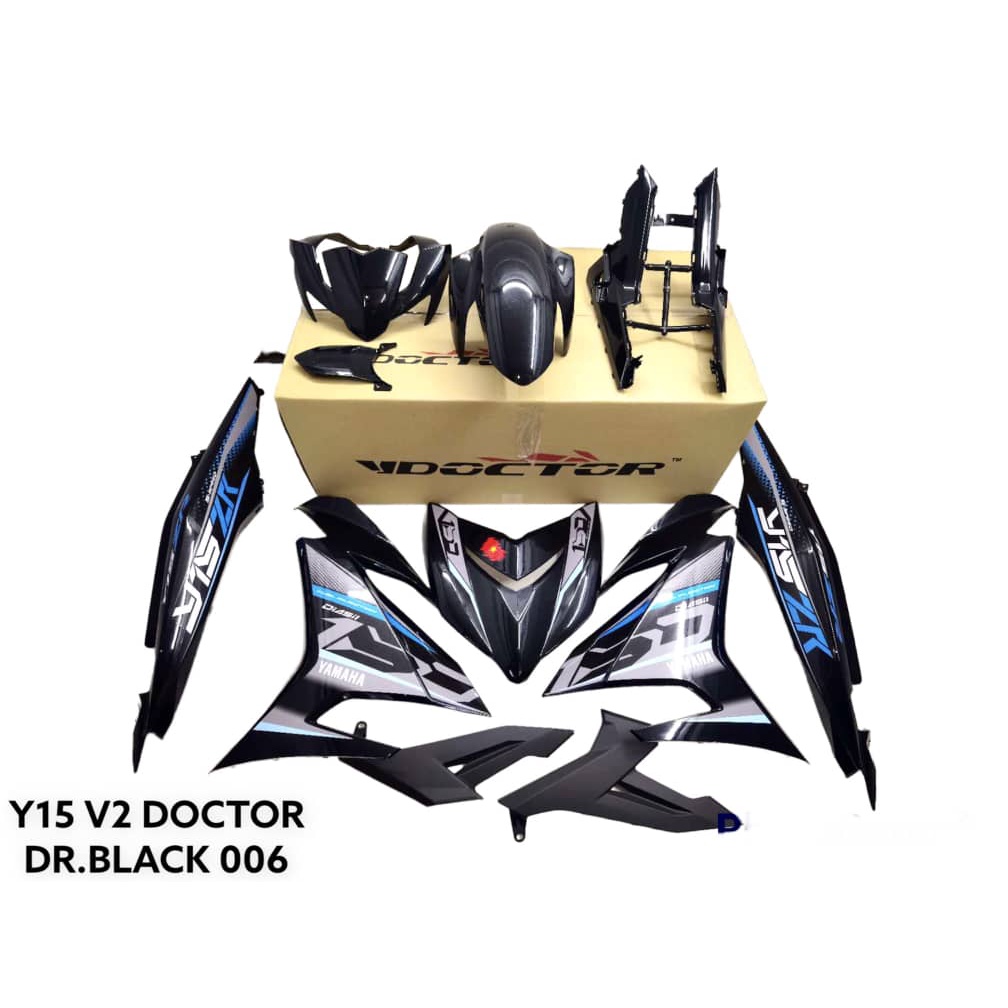 COVERSET BODYSET YAMAHA Y Y15 Y15ZR V1 V2 BLACK RC VIETNAM EDITION HITAM DOCTOR 006 SIAP TANAM ...