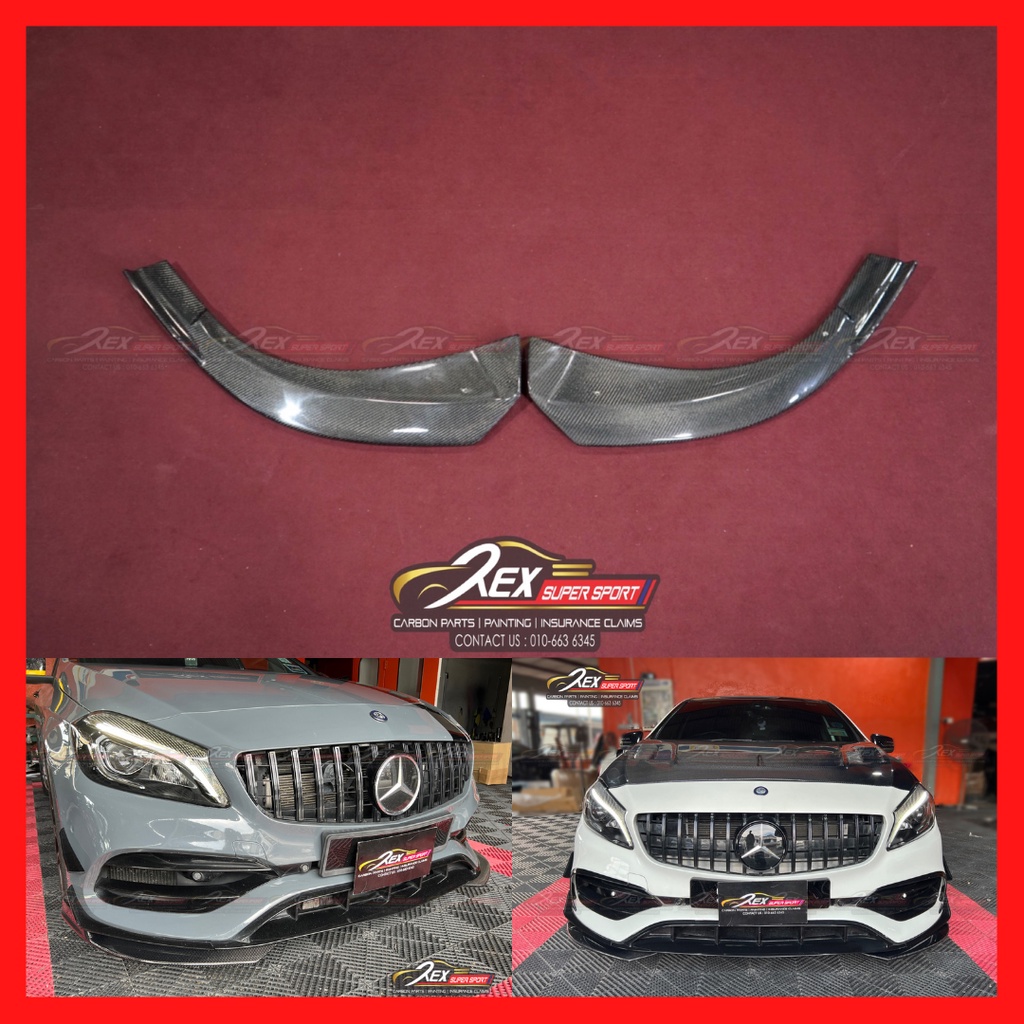 Mercedes-Benz A-CLASS W176 Piecha Front Lip A180 A200 A250 A45 AMG Real ...