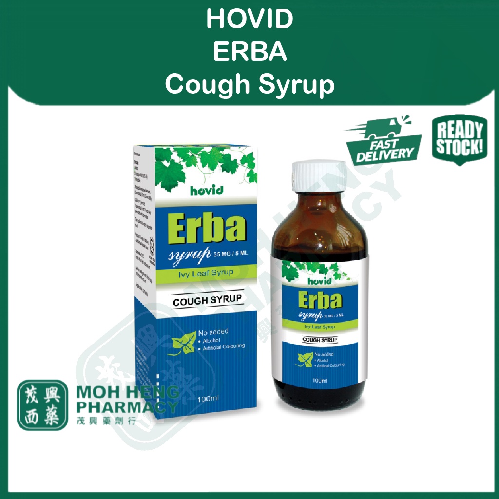 HOVID ERBA Ivy Leaf Cough Syrup (100ml)(Exp 11/2024) | Shopee Malaysia