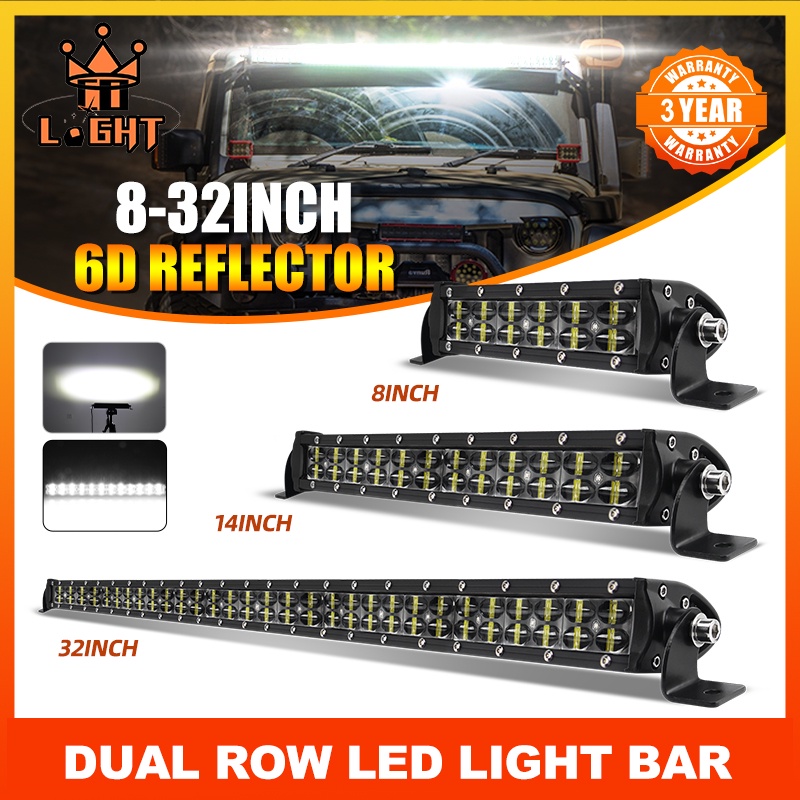 ♛COLIGHT Car Led Light Bar 8" 14" 22" 32" Dual Row Super Bight 180W ...