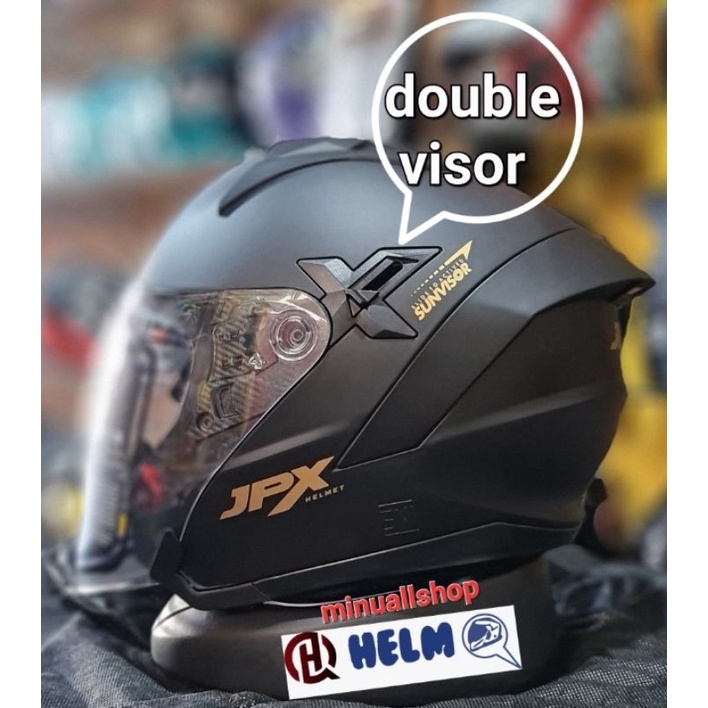Jpx Nova X black doft double visor helmet | Shopee Malaysia