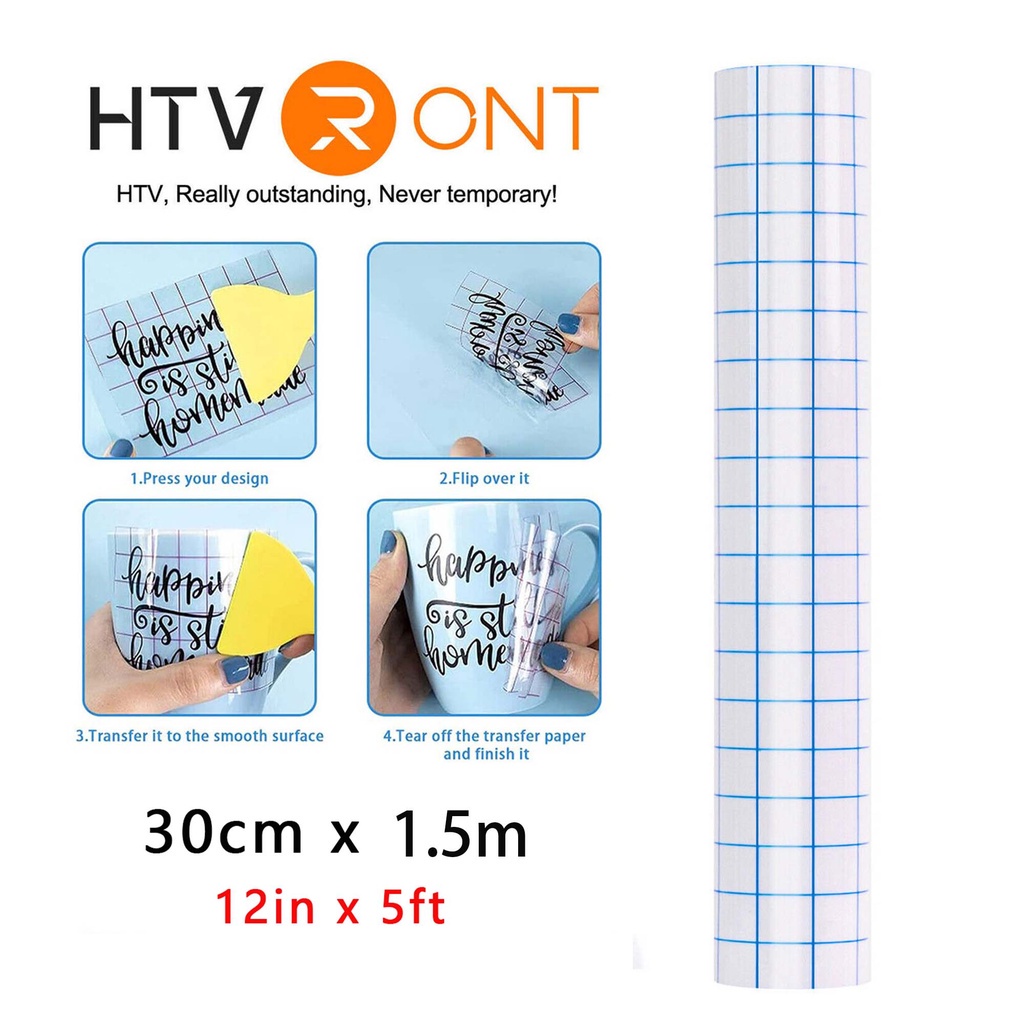 HTVRONT 12"x5FT/30x150cm Transfer Tape for Self Adhesive Permanent ...