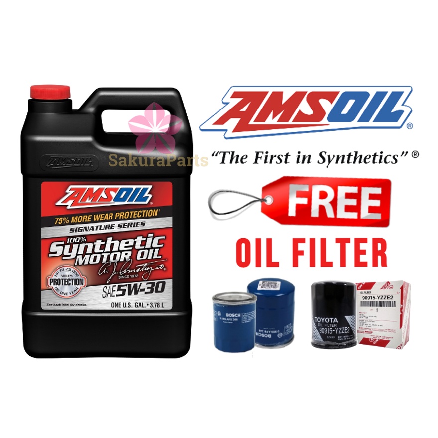 (MADE IN USA) AMSOIL Signature Series 5w30 Fully Synthetic Engine Oil 3 ...