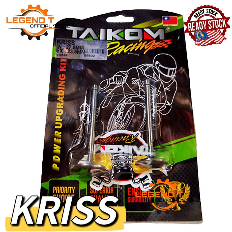 TAIKOM RACING VALVE KRISS 23.5/27.5MM STEEL VALVE IN EX KRISS110 (LEGEND T) | Shopee Malaysia