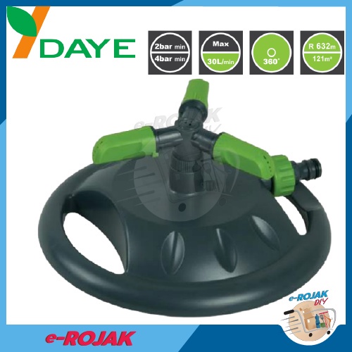 Daye DY6013 3-Arm Garden Water Sprinkler | Automatic Rotating 360° Lawn ...